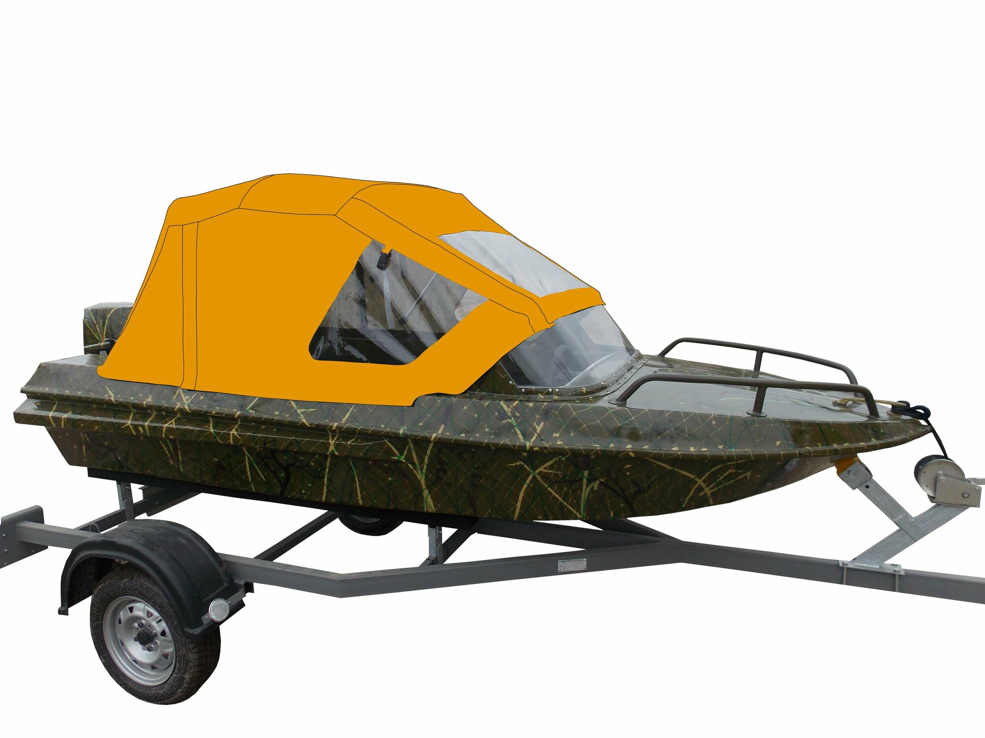 Неман-1. Тент с дугами с креплениями на штатное стекло