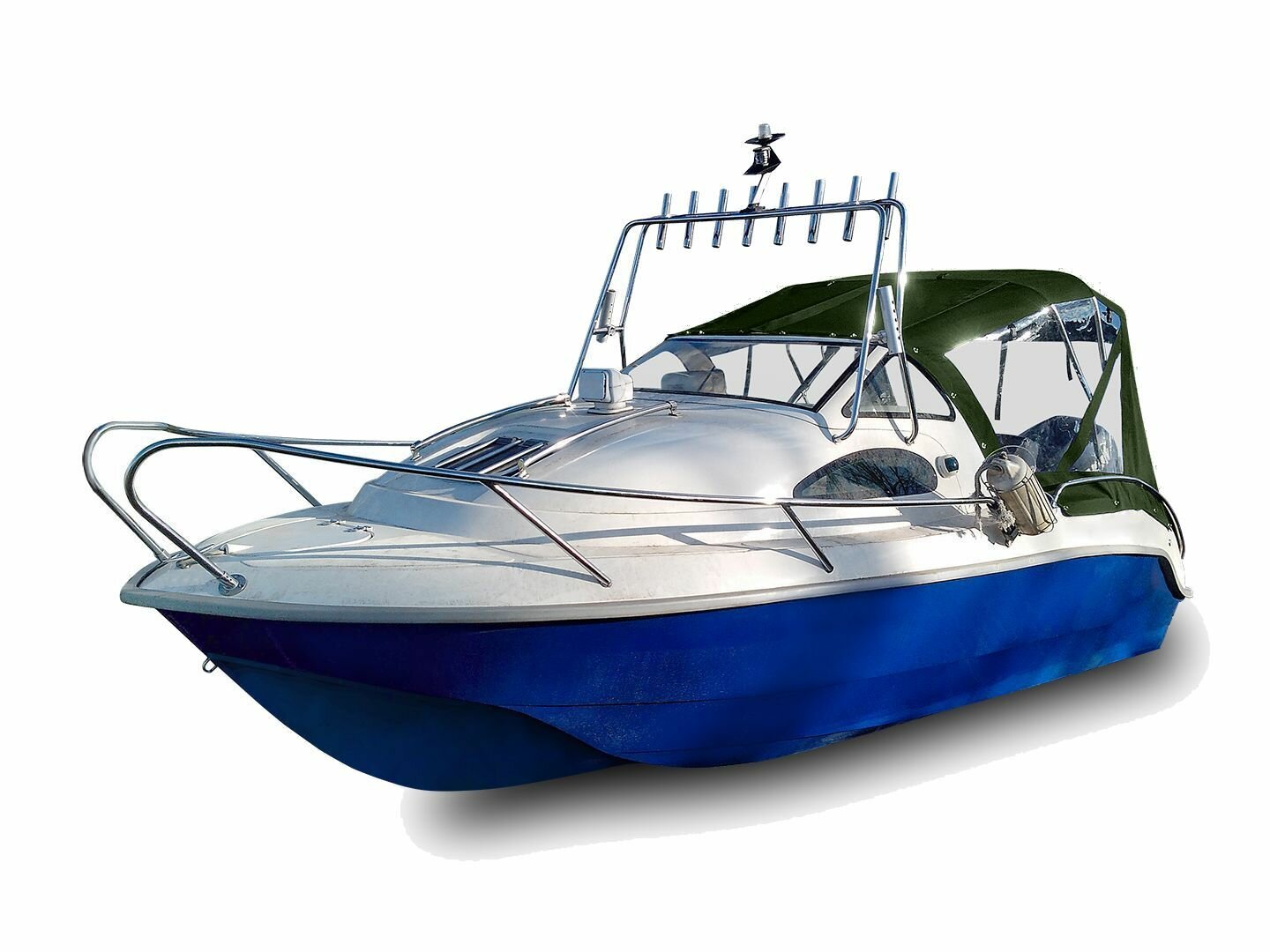 Корвет 600 ВА. Corvet 600 WA. Тент с дугами с креплениями на штатное стекло