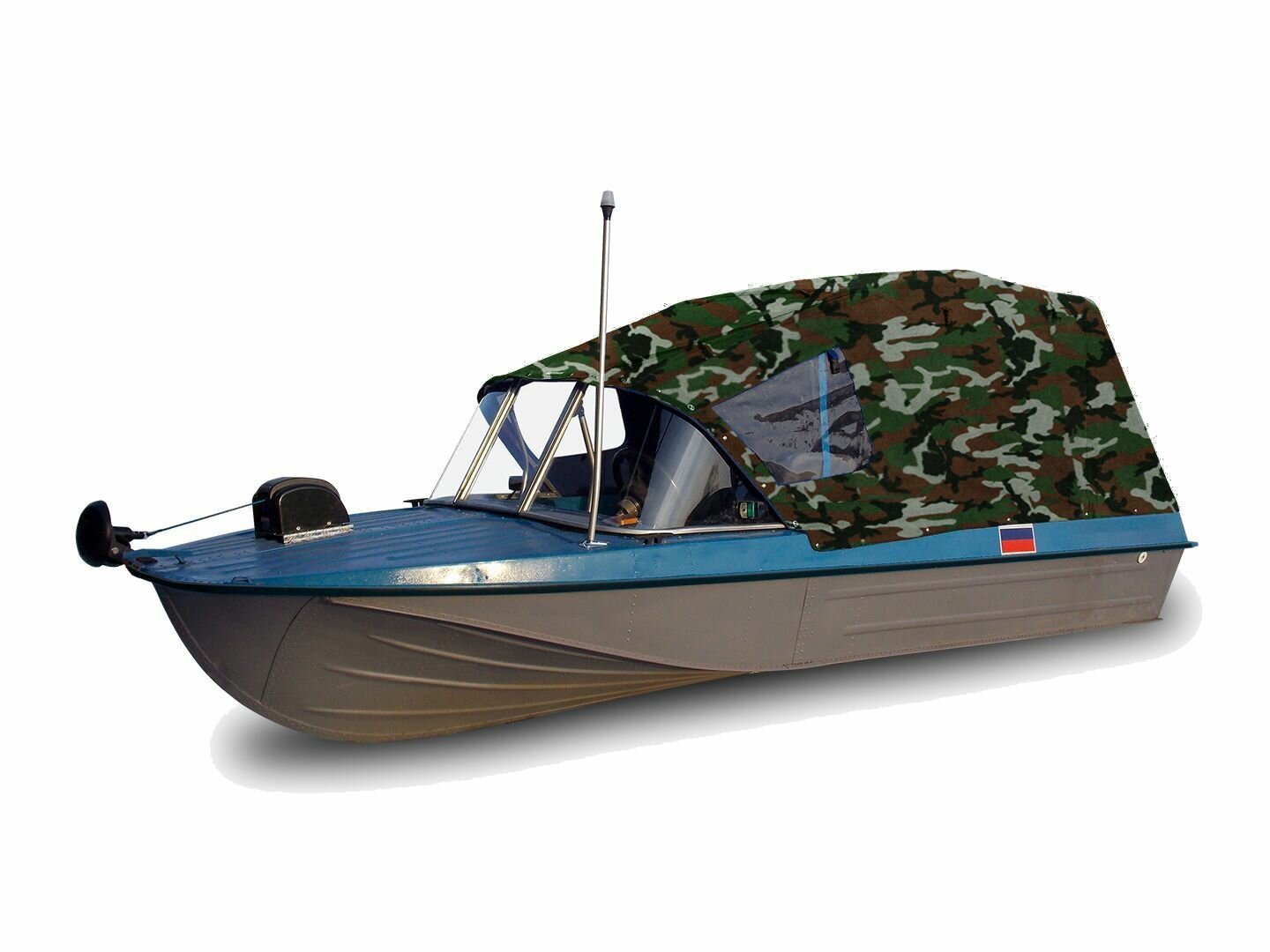 Казанка-5. Стекло с калиткой, тент, дуги, крепление. Комплект