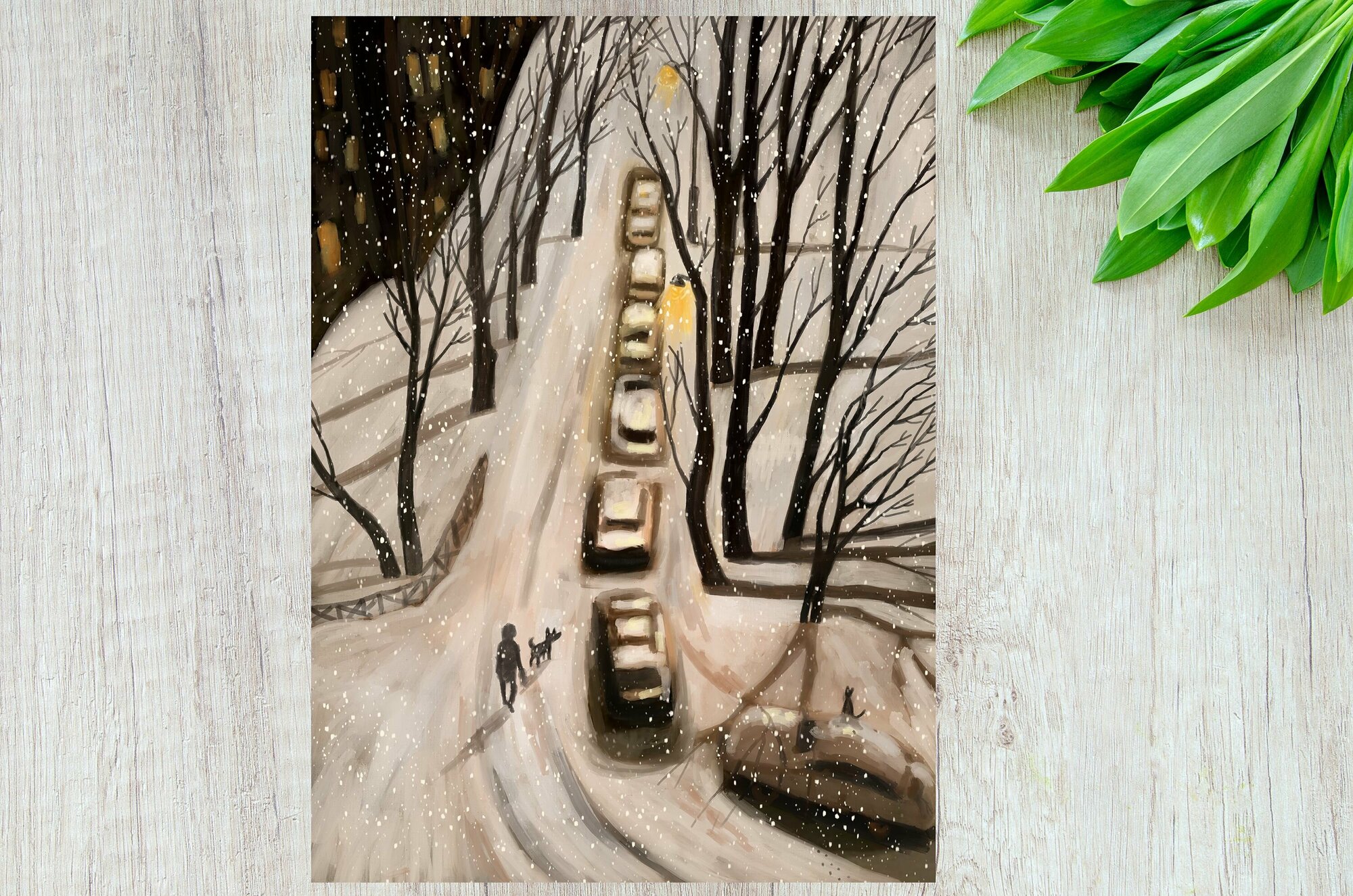 Набор авторских открыток для посткроссинга Зимняя рапсодия 6 штук