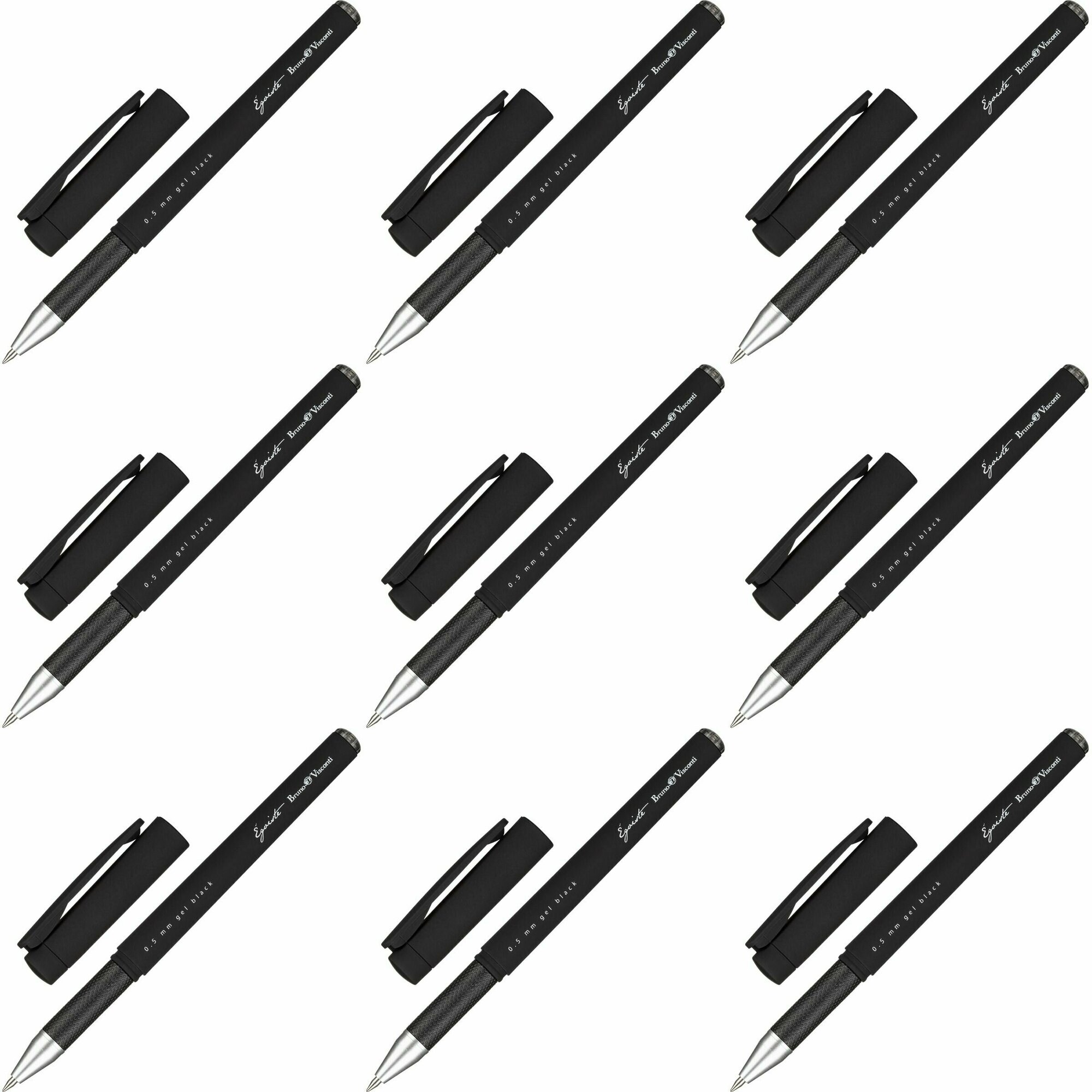 Bruno Visconti Ручка гелевая неавтоматическая Egoiste Black 0,5 мм, черная, 9 шт