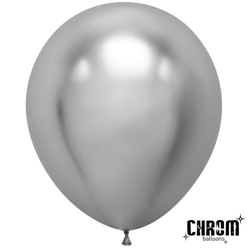 Набор шаров воздушных Дон Баллон без рисунка, серебро, хром, 10 шт, 18' 46 см