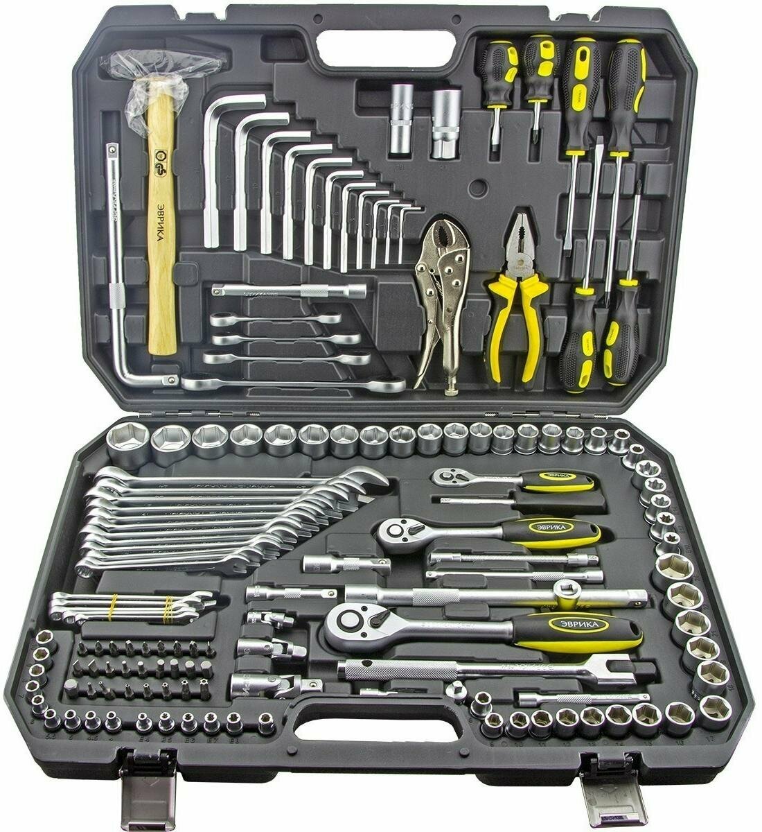 ER-80142 Набор инструмента ER-80142 1/4"&3/8"&1/2"DR 6-гранный 142 предмета эврика