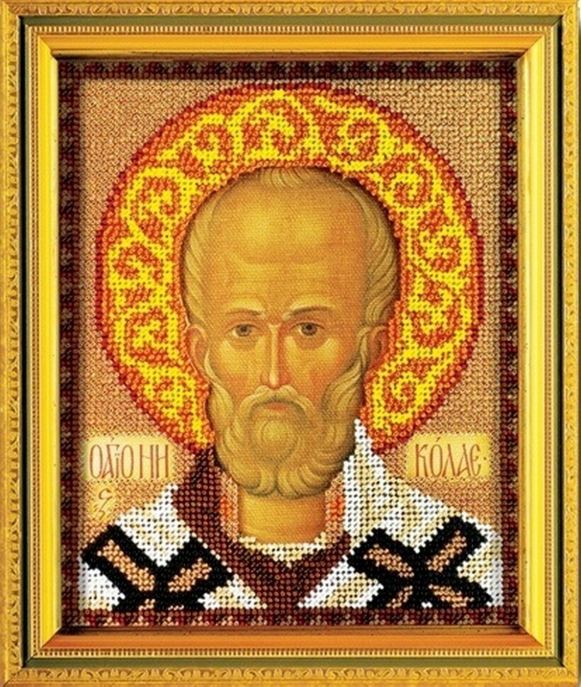 Набор для вышивания Радуга бисера #В-303 Николай Чудотворец, Вышивка бисером, 12 x 14.5 см