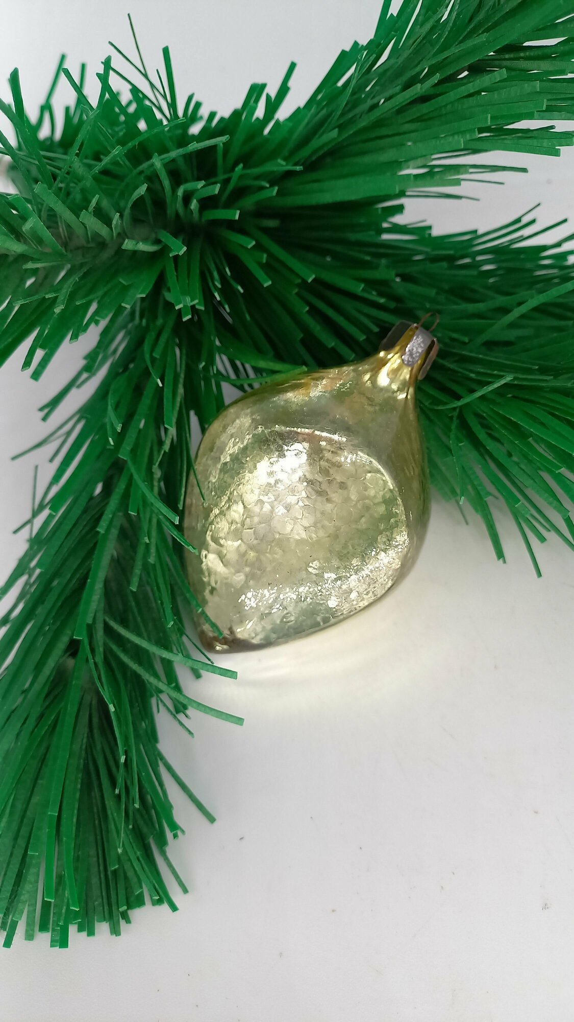 Винтажная советская подвесная ёлочная игрушка, стекло, СССР