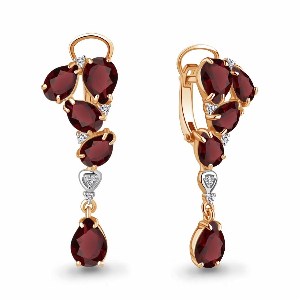 Серьги, серебро, 925 проба, фианит