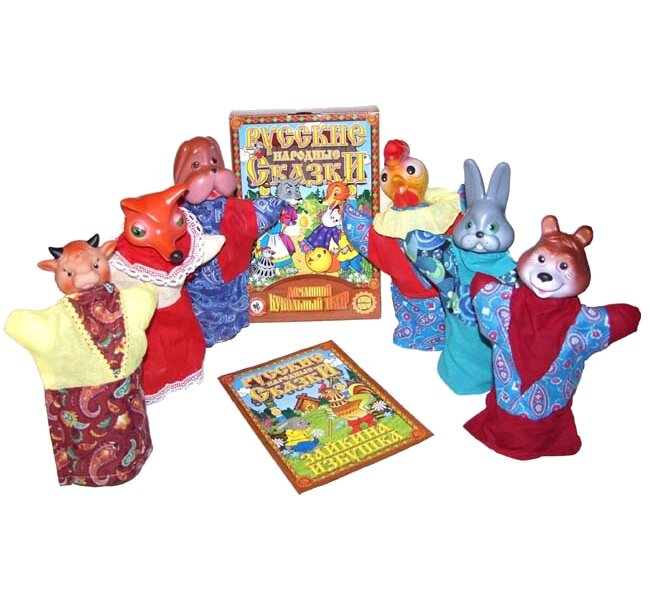 Кукольный театр Русский стиль Зайкина избушка, 6 персонажей 11031/11204