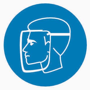 (восстановление) 3 наклейки комплект 15х15см M08 Защитный щиток, знак безопасности M08 Защитный щиток