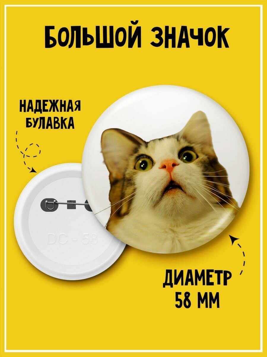 Значок на рюкзак/одежду котики мем