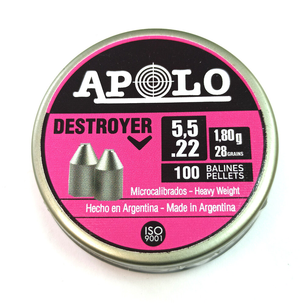 Пули для пневматики APOLO Destoyer 5,5 мм 1,8г 100 шт