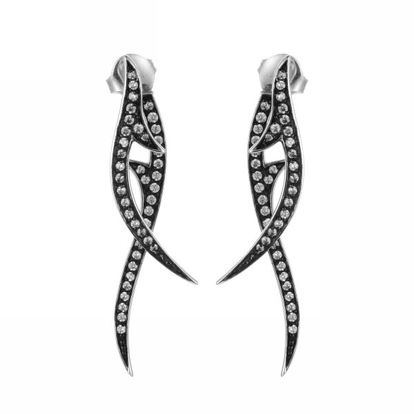 Серьги ELEMENT47, серебро, 925 проба, фианит