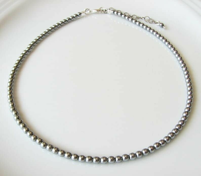 Браслет, искусственный камень, гематит