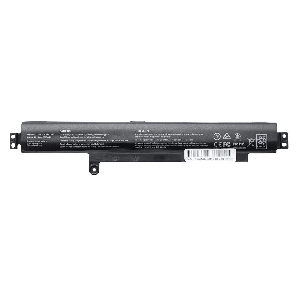 Аккумулятор A31N1311 для ноутбуков Asus x102b / x102ba / f102ba / vivobook f102ba - 2600mah