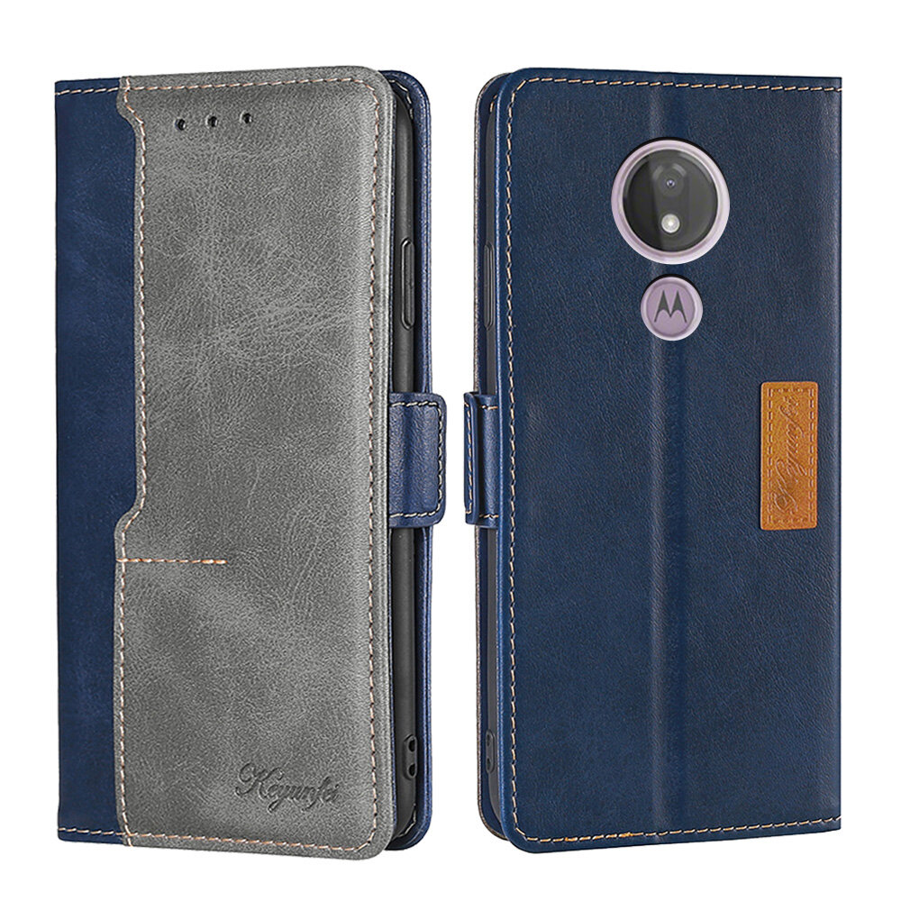 Чехол-книжка MyPads для Motorola Moto G7 Power / Моторола Мото G7 Power, смешать два цвета (синий + серый)