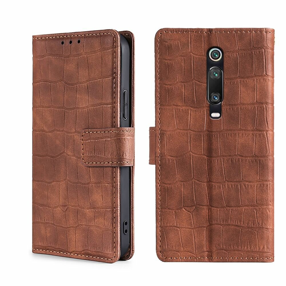 Чехол-книжка MyPads для Xiaomi Redmi K20/K20 Pro/Xiaomi Mi 9T/9T Pro / Сяоми Редми K20 коричневый крокодиловая кожа