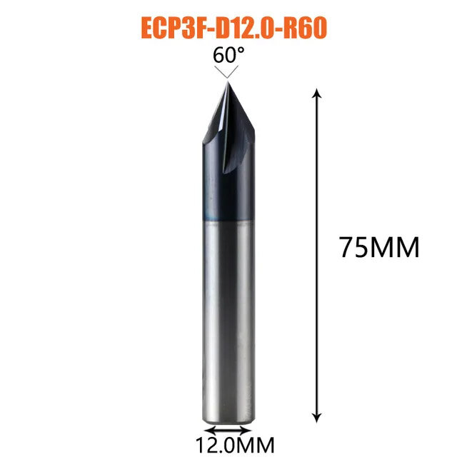 Dreanique фреза для снятия фаски по металлу (12х75 60° TiAlN) ECP3F-D12.0-R60 39681