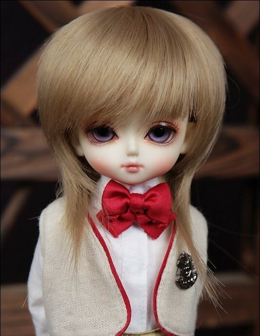 Парик Luts CDW-48 For Honey Delf (Полудлинный парик с чёлкой: цвет светло-коричневый 15-18 см для кукол Латс)