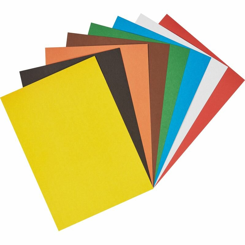 Картон цветной 8л.8цв. А4 немелованный ColorPics в папке