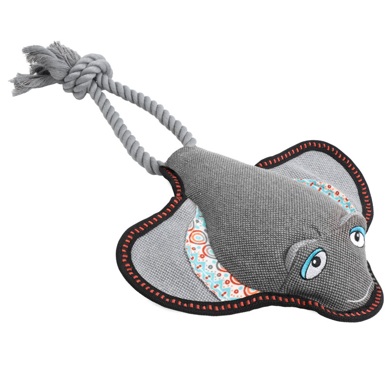 Игрушка для собак мягкая "Скат с веревкой", 25/42см, бренд Triol