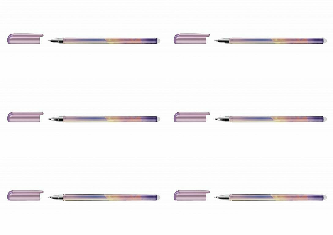 LOREX Ручка гелевая пиши-стирай Hanging clouds slim soft, синие чернила, 0,5 мм, 6 уп