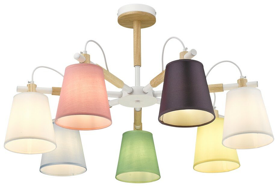 Люстра потолочная Velante 226-003-07 белый, сосна 7*40Вт