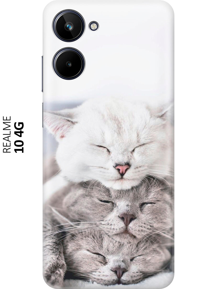 Силиконовый чехол Три кота на Realme 10 4G / Рилми 10 4Г
