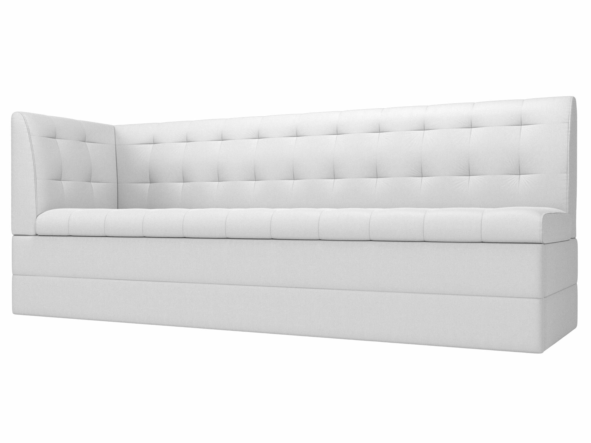 Диван кухонный прямой Бриз левый, экокожа, механизм дельфин, Хит Диванов