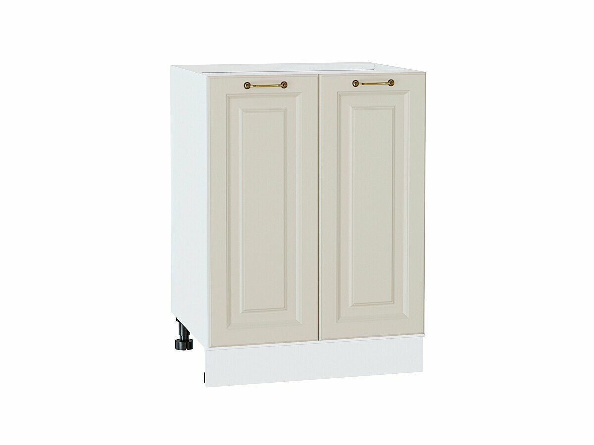 Шкаф нижний с 2-мя дверцами Ницца, цвет фасада Агат, цвет каркаса Белый, 816*600*478 мм