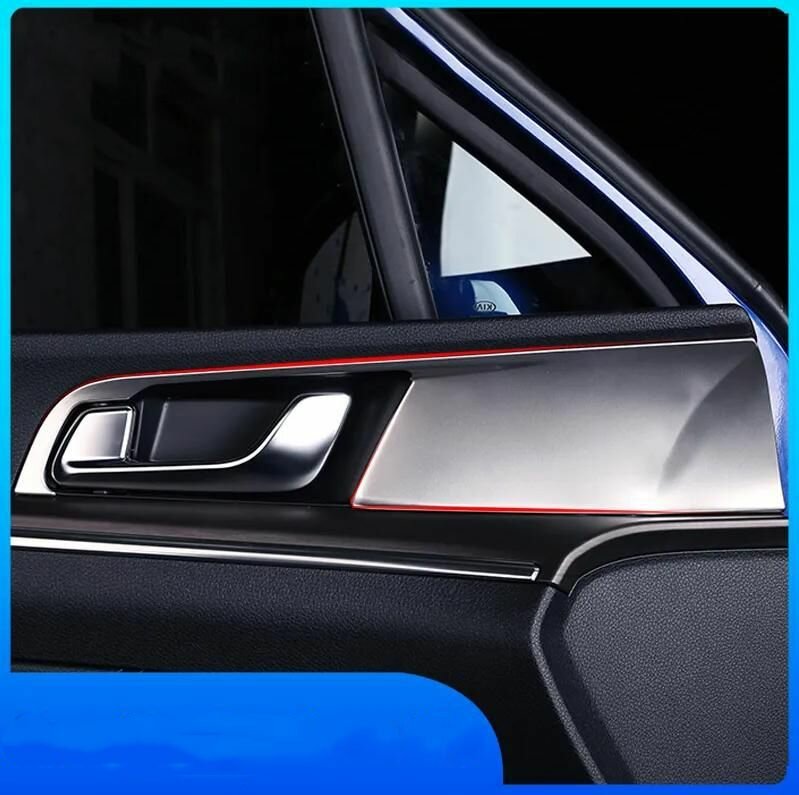 Накладки на дверные ручки карты Киа К5 - Kia K5 (2020, 2021, 2022) (серебро)