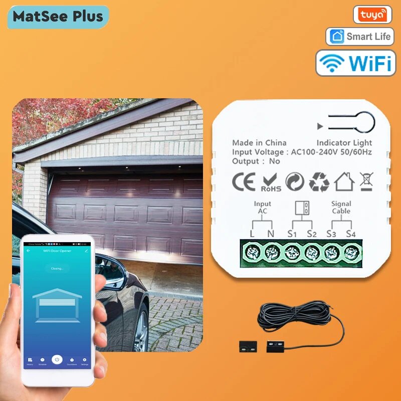 Tuya Smart Life Wi-Fi Контроллер для гаражных ворот MatSee Plus EU Plug