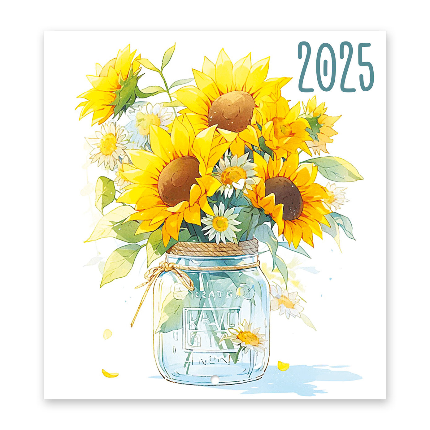 Мини календарь на 2025 год настенный перекидной "Акварельные цветы"