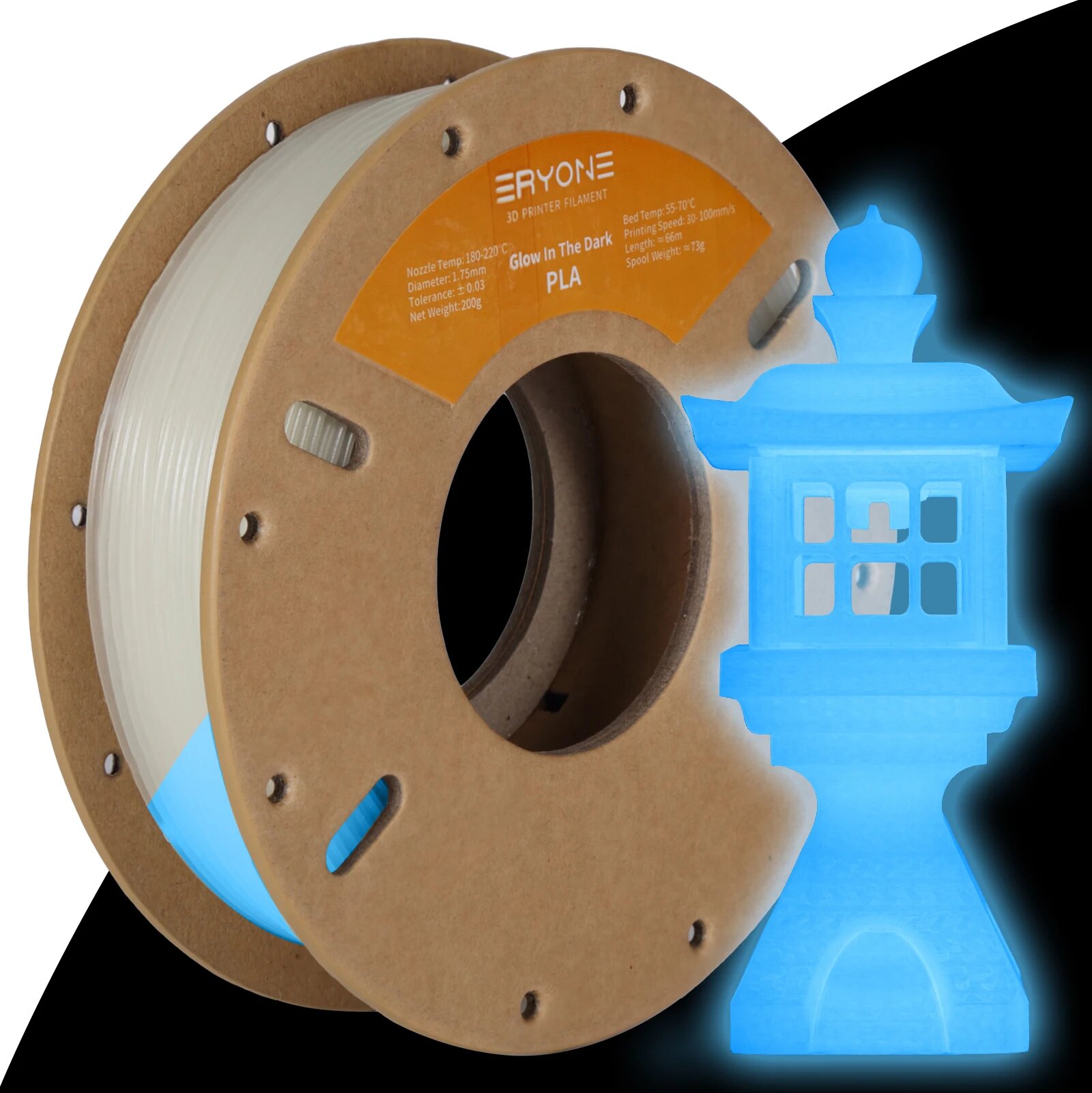 ERYONE Glow Blue PLA филамент 1.75мм