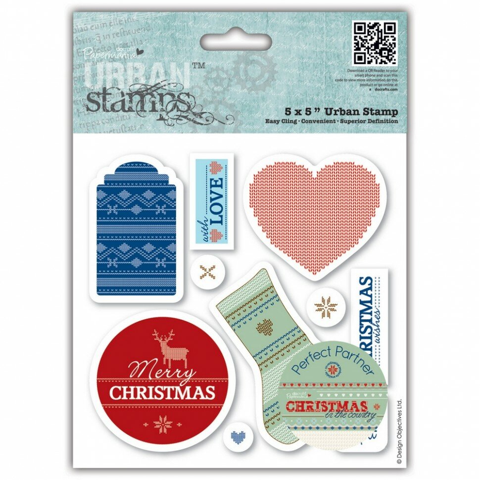 Docrafts PMA907180 Набор штампов "Бирки" Christmas in the Country, 12.7 х 12.7 см