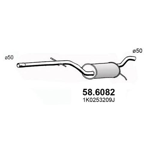 Средний глушитель выхлопных газов, ASSO 58.6082 (1 шт.)