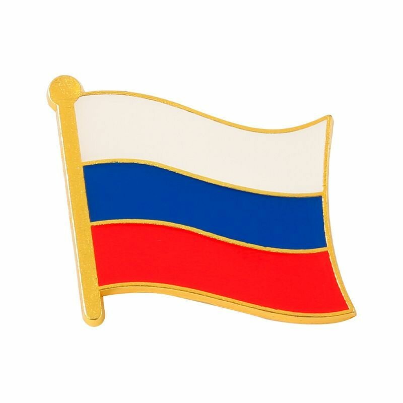Значок флаг России металлический пин