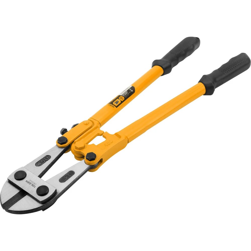 Болторез TOLSEN 350 мм до 5 мм, профессиональный инструментальная сталь, пластиковые рукоятки, черный цвет