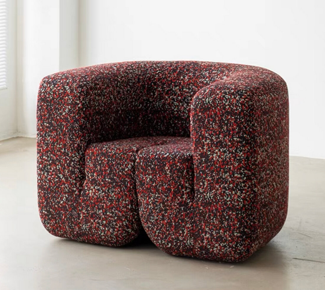 Мягкое дизайнерское кресло W (Кресло красное)