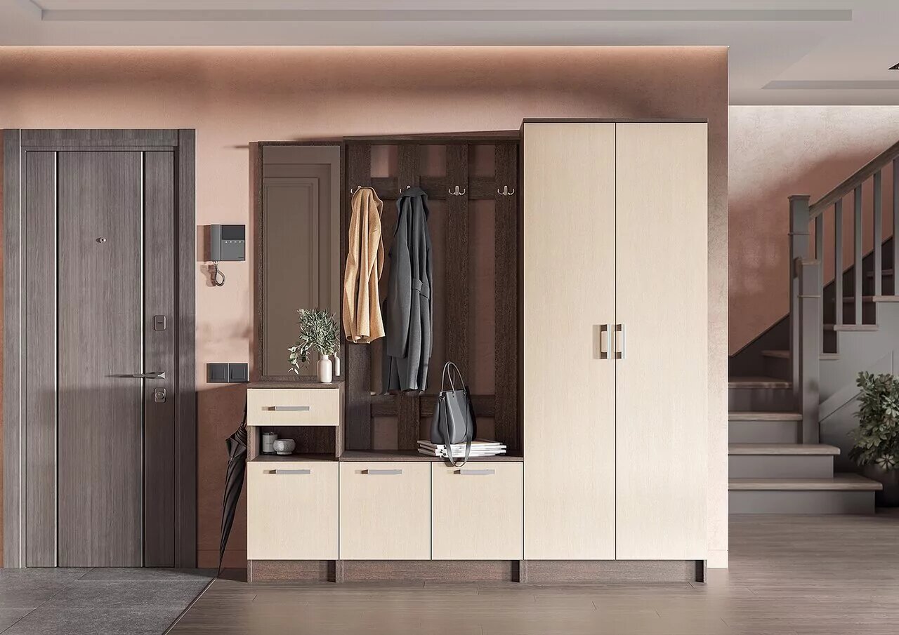 Прихожая «Машенька» (Венге/Дуб белфорт) 200х38х202