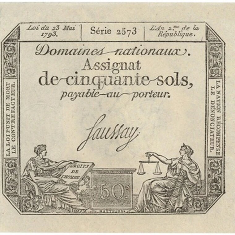 50 солей 1793 года Королевство Франция, сувенирная копия, банкноты и купюры редкие коллекционные