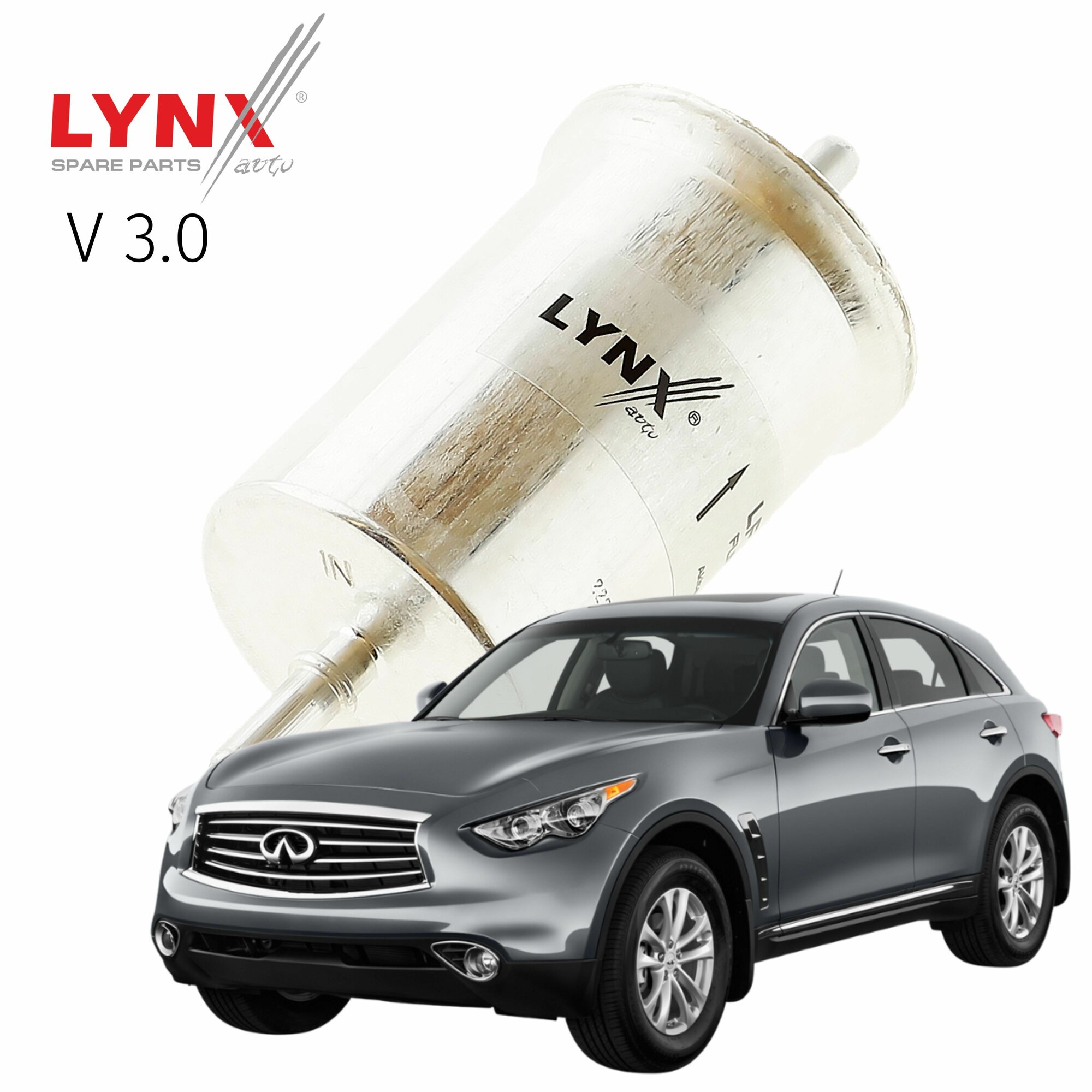 Фильтр топливный Infiniti QX70 (2) / Инфинити Ку Икс 70 2013 2014 2015 2016 2017 2018 2019 V3 V9X / 1шт, LYNXauto