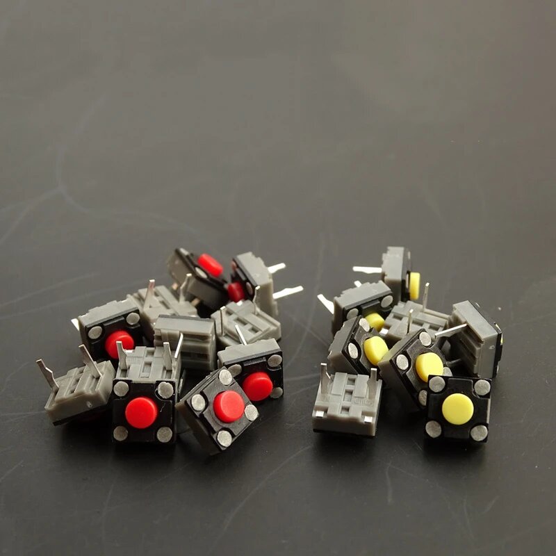 Кайлх бесшумные микропереключатели для мыши красная/желтая точка 2pcs red dot