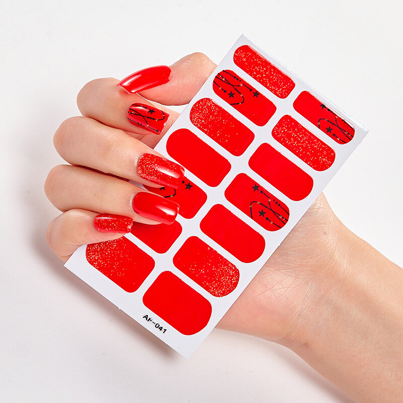 Готовые гелевые полоски для ногтей, клейкие полные обертывания для гелевого маникюра, водонепроницаемые гелевые наклейки для ногтей с пилочкой и палочкой.