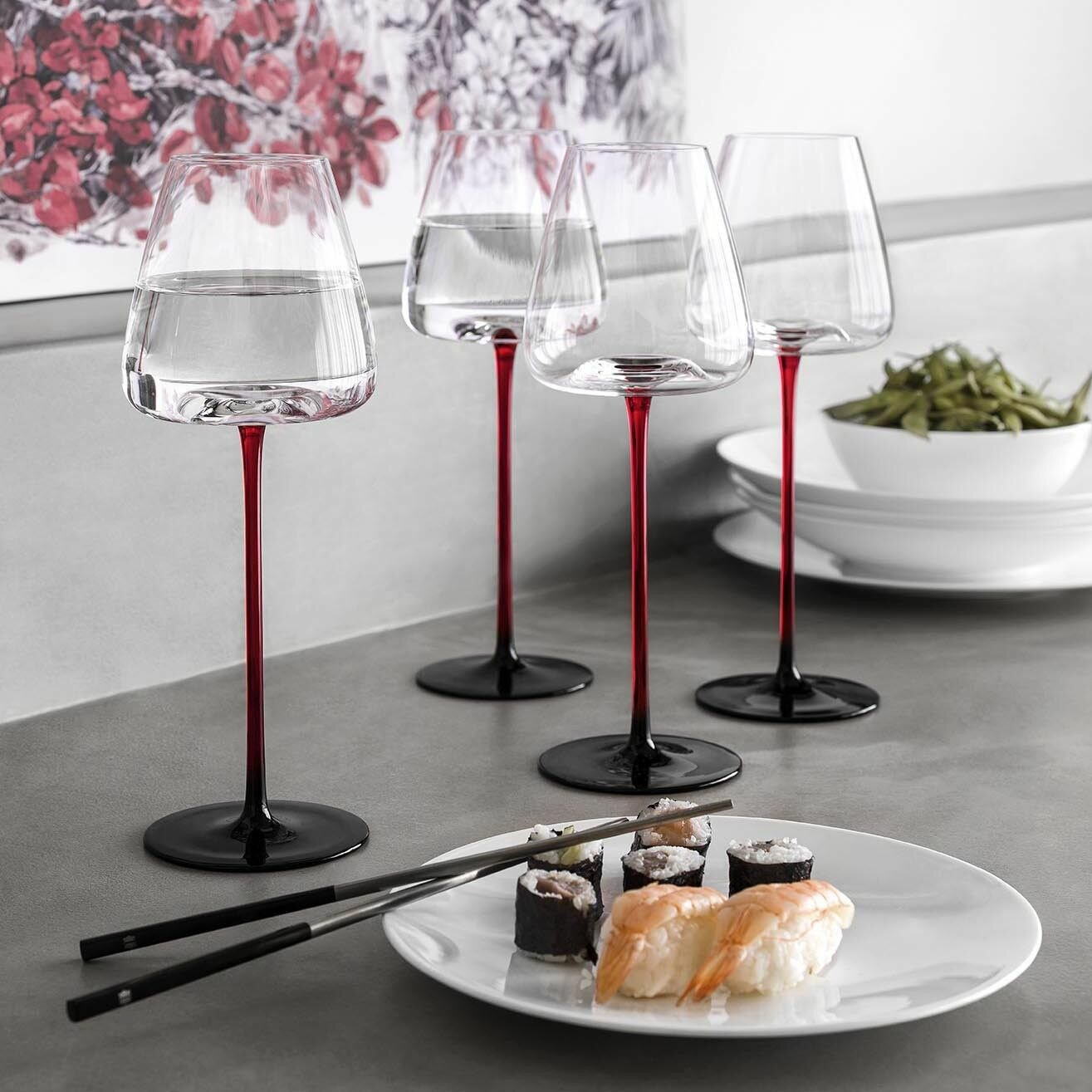 Мидария крас.-чёрн. Бокалы для красного вина 590 мл, 2 пр.