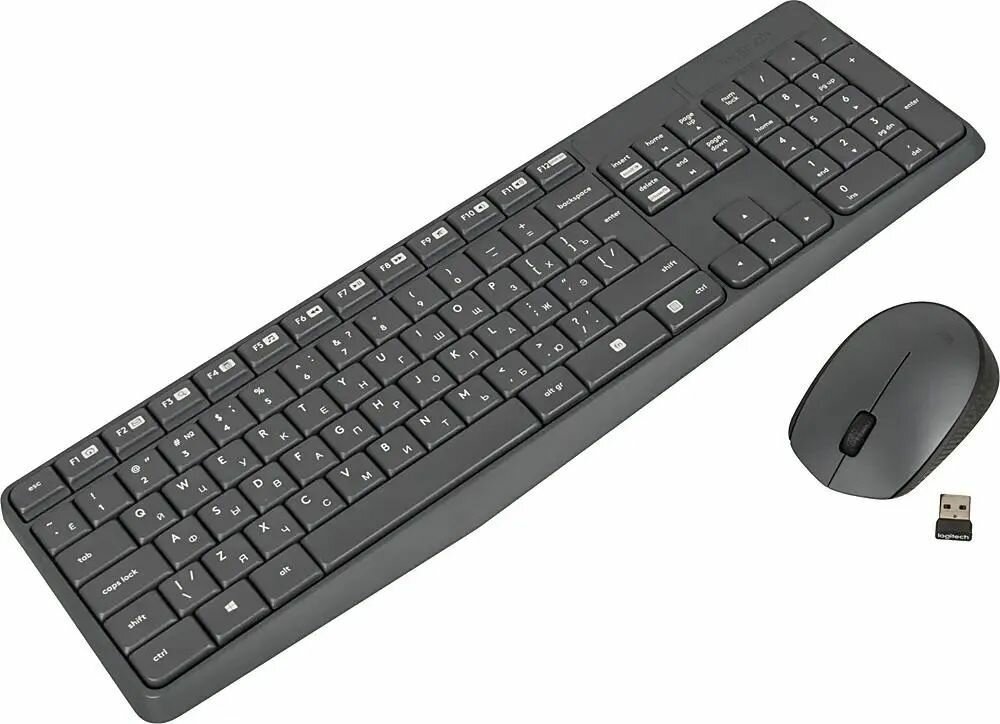 Комплект беспроводнойной Logitech MK235, Русская раскладка, черный