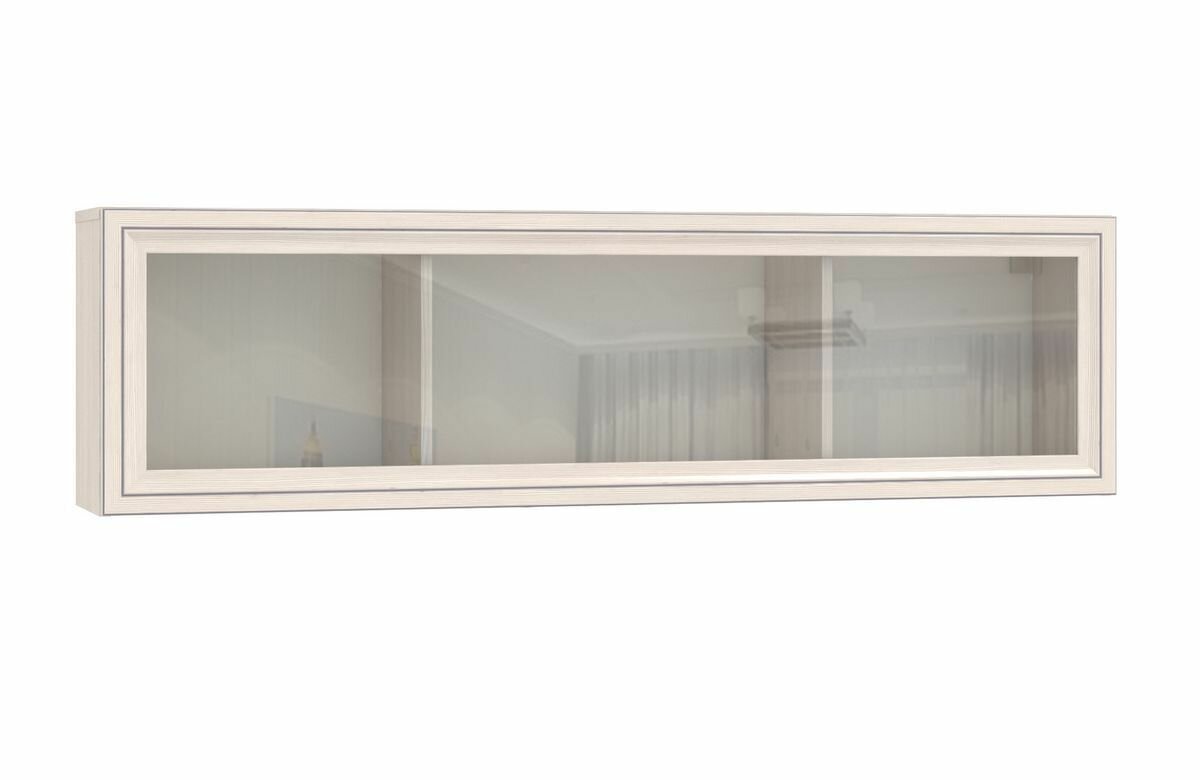 Шкаф навесной со стеклом Ариэль бодега светлая/бодега светлая с патиной