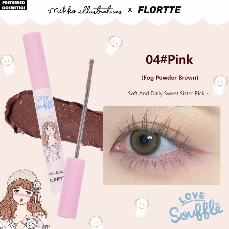 FLORTTE Тушь для ресниц MIKKO co-branded водостойкая, тонкая, вьющаяся, густая и стойкая для укладки