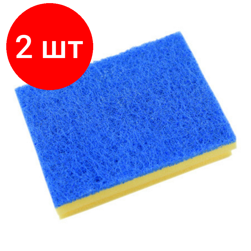 Комплект 2 штук, Губка Vileda для ванной (синий абразив)13х16.5 см 535895