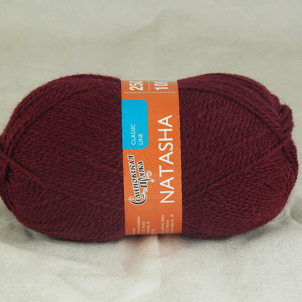 Пряжа Семеновская наташа ПШ 13416 бордо (5 мотков)