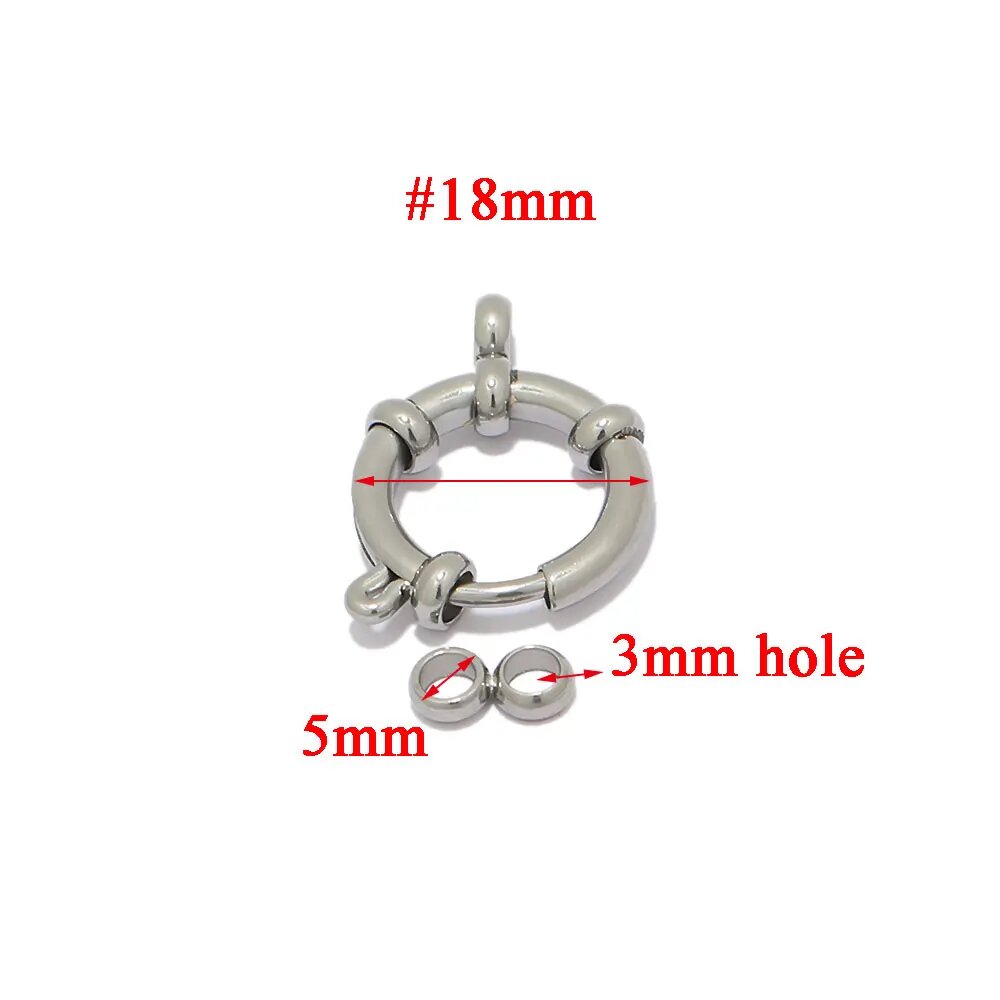 4 шт. Золотые пружинные застежки-кольца из нержавеющей стали Tmto Steel 18mm