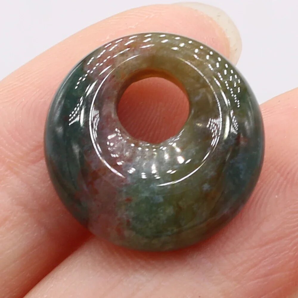 Бусины из натурального камня 18 мм Изумрудный, Indian agate